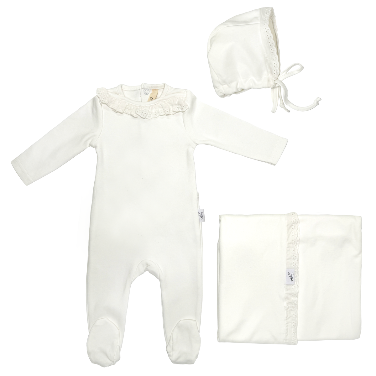 LACE LAYETTE SET - WHITE L17110-S THE CASUAL PLACE – TheCasualPlace