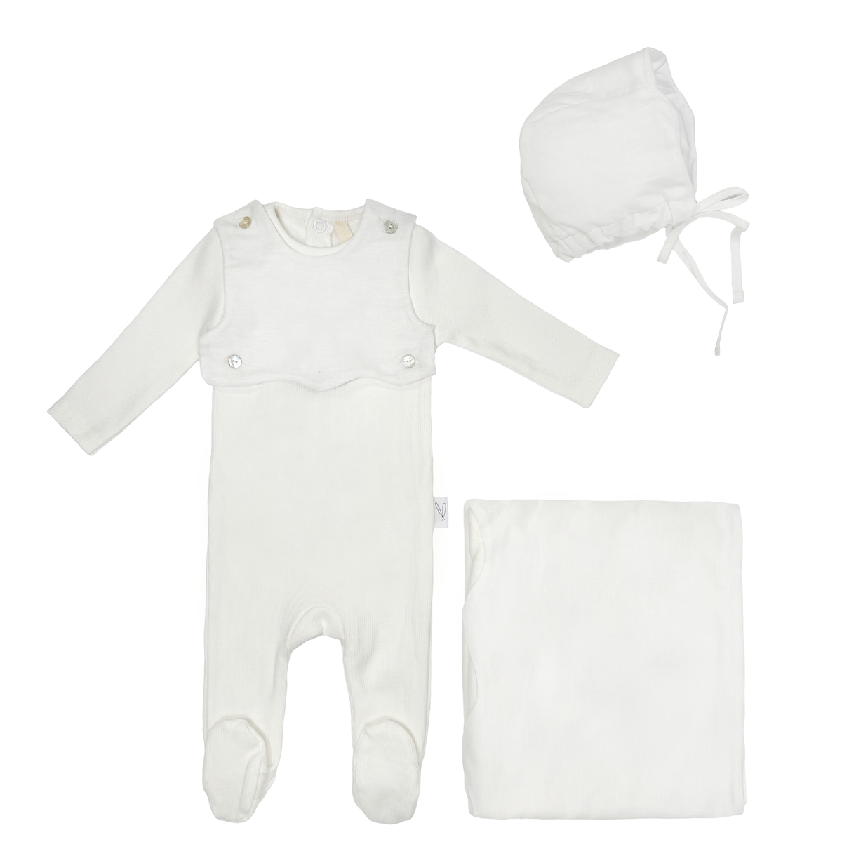 LINEN LAYETTE SET - WHITE L1718-S – TheCasualPlace