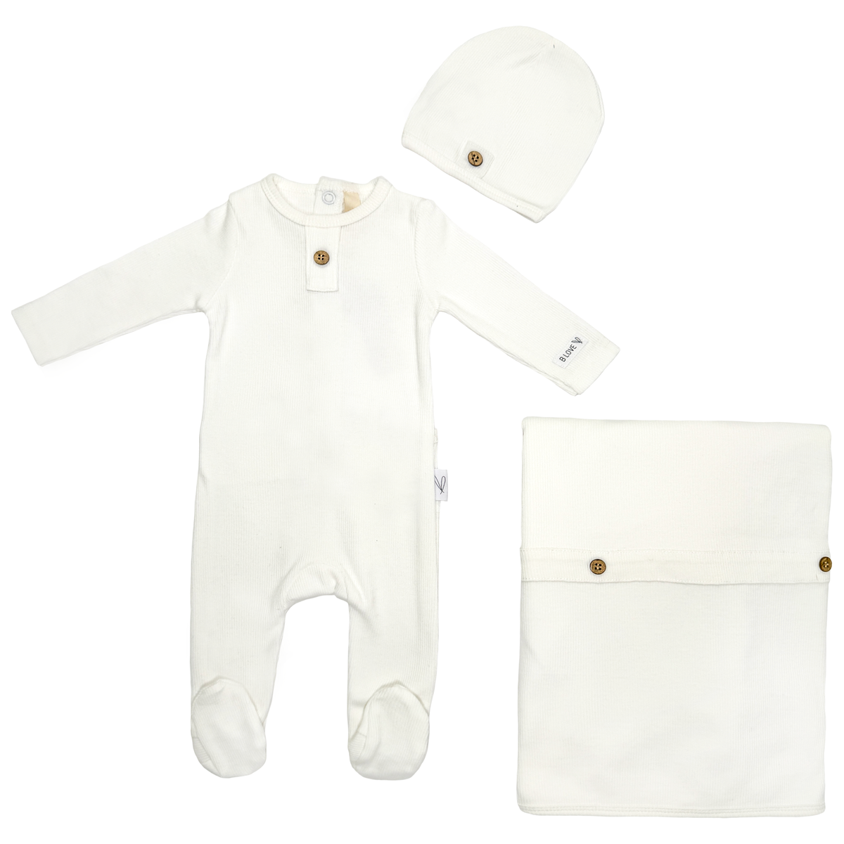 TWILL LAYETTE SET - WHITE L1719-S – TheCasualPlace