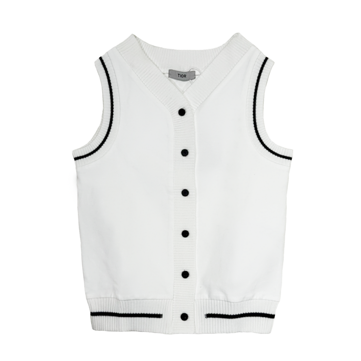 RIBBED KNIT VEST - WHITE T1419 – TheCasualPlace