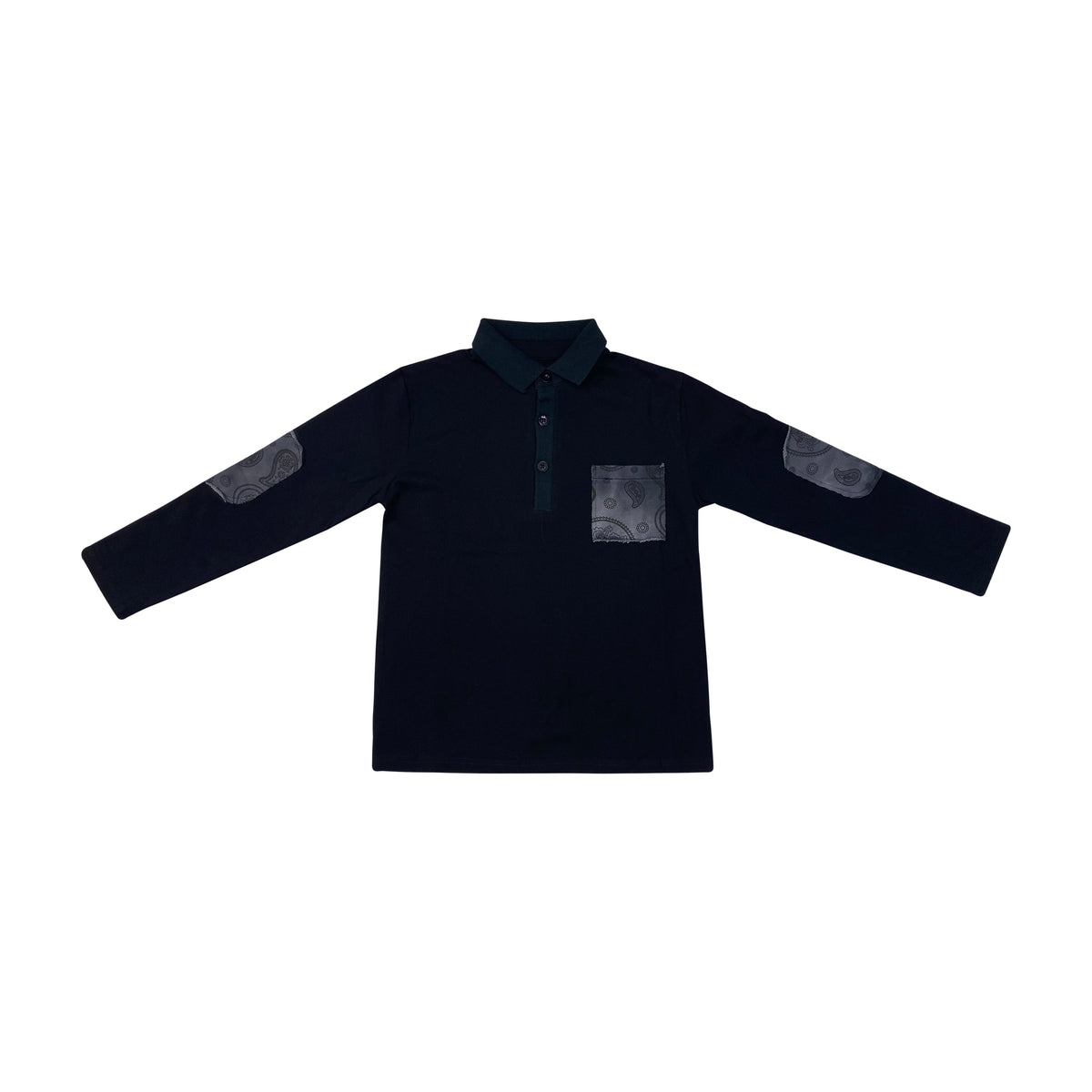 PAISLEY POLO - BLACK B1192 THE CASUAL PLACE – TheCasualPlace